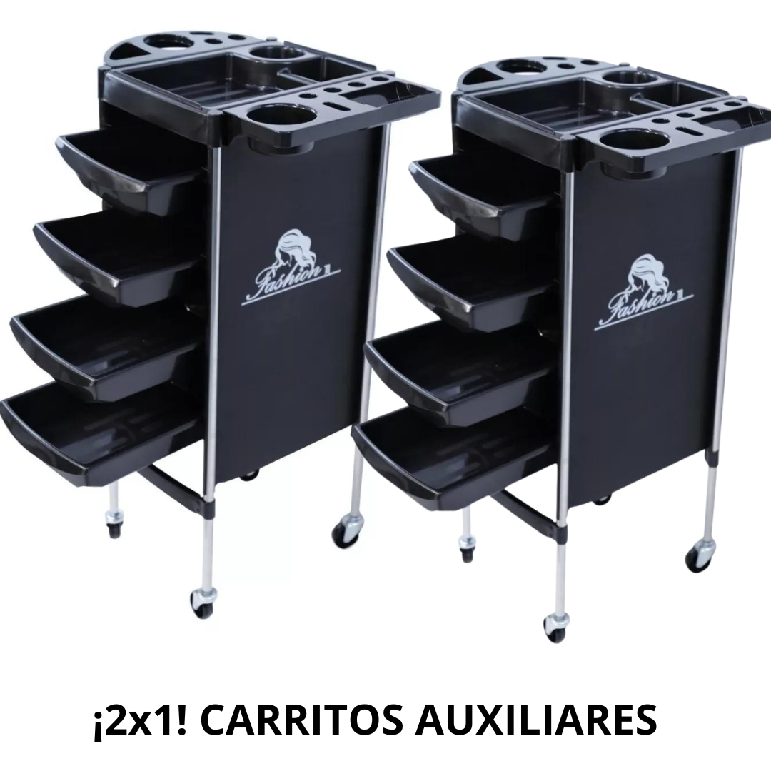 ¡AL 2x1! Carrito Auxiliar Para Estética Color Negro Helpers ...